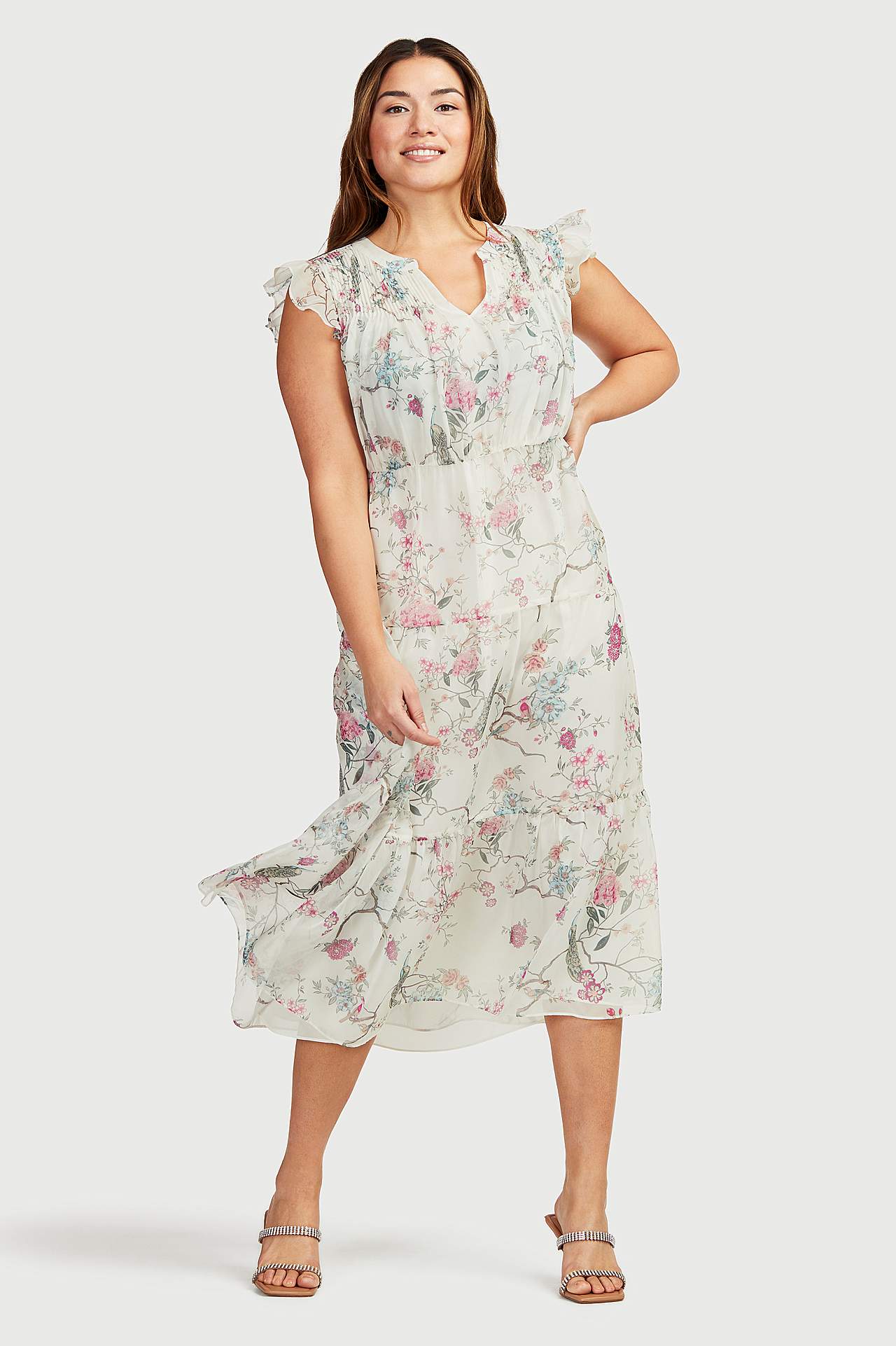 Kuviollinen röyhelömekko Valerie Cellbesiltä | Cellbes