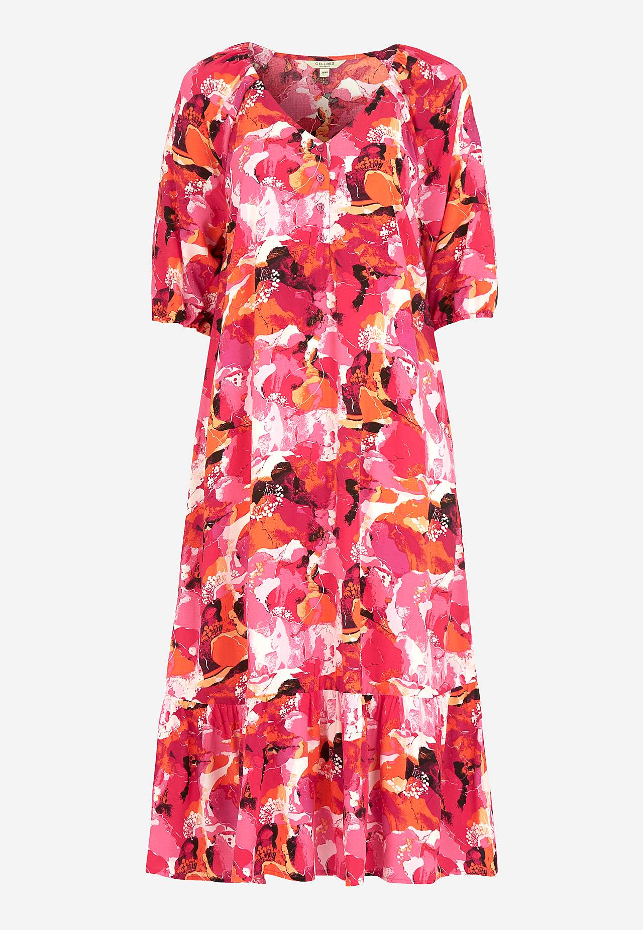 Kuvioitu röyhelömekko Anette Cellbesiltä | Cellbes